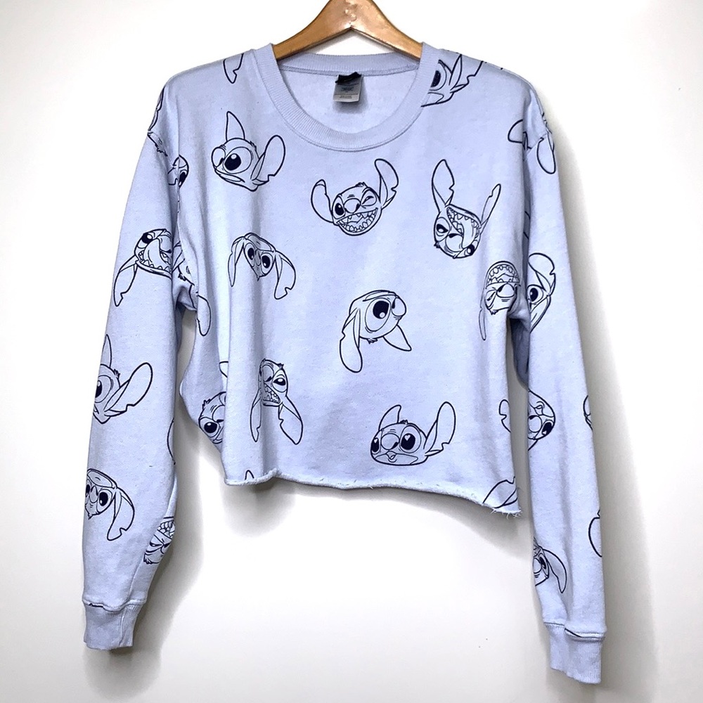 Disney Lilac Lilo & Stitch Cropped Character Sweater … - Gem